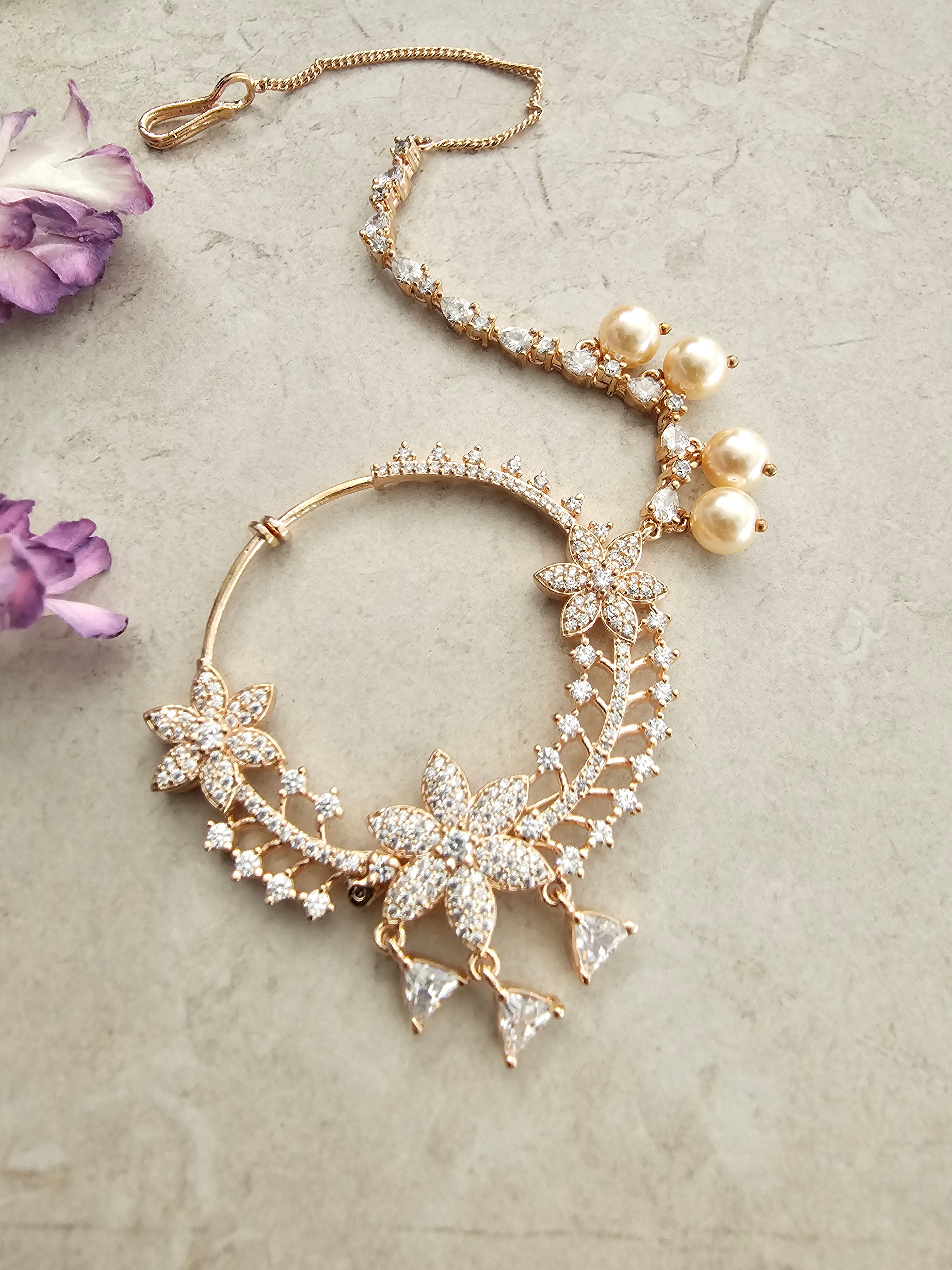 Elegant Nose Rings with Chain | Velikaya Jewelry – Velikaya Jewelry ...